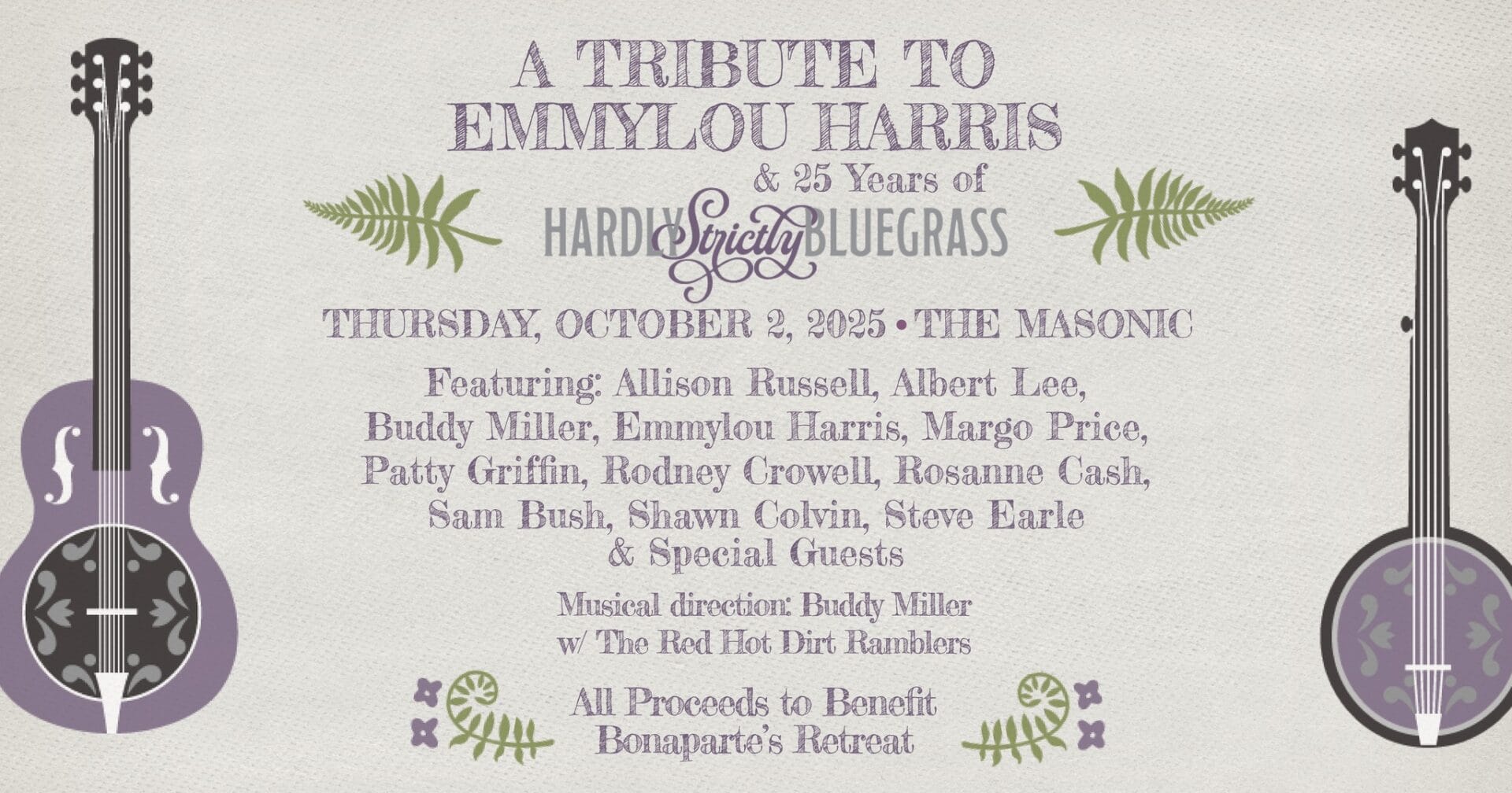 Hardly Strictly Bluegrass to Celebrate 25 Years and Emmylou Harris with ...