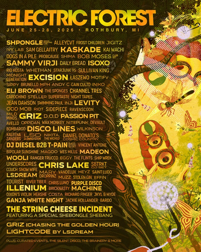 Electric Forest Unveils 2026 Initial Artist Lineup: The String Cheese ...