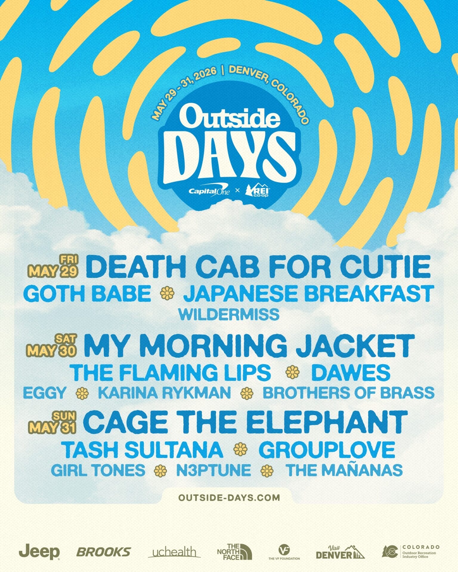 Outside Days Unveils 2025 Artist Lineup: My Morning Jacket, Cage The ...
