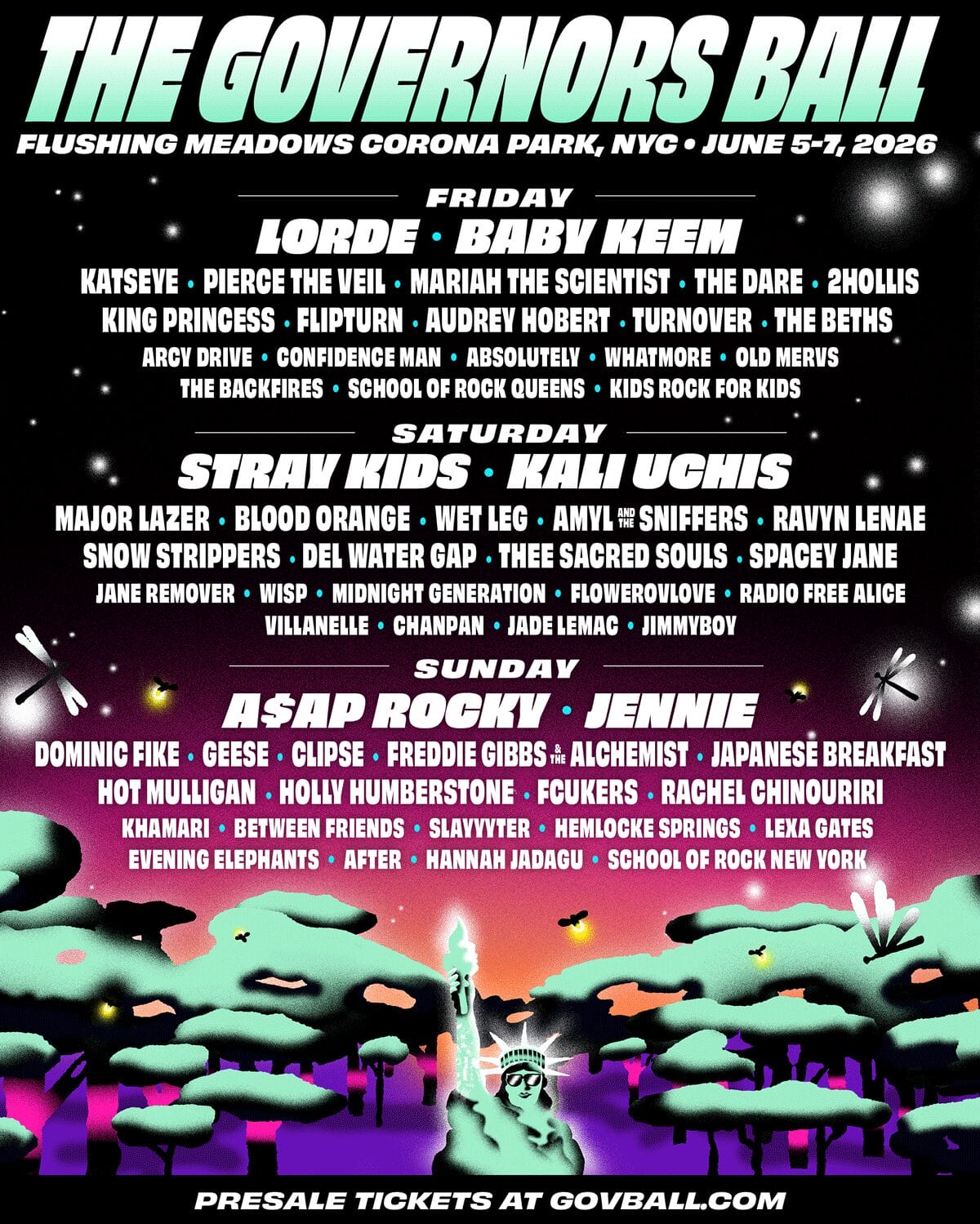 Governors Ball Unveils 2026 Artist Lineup: A$AP Rocky, Lorde, Geese ...